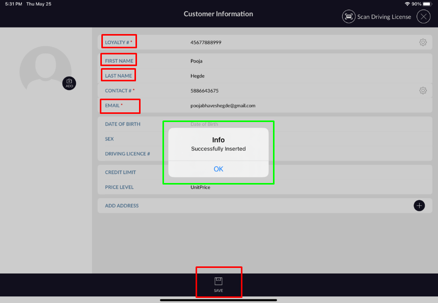 Once you click on the Ok button then your customer will be added.