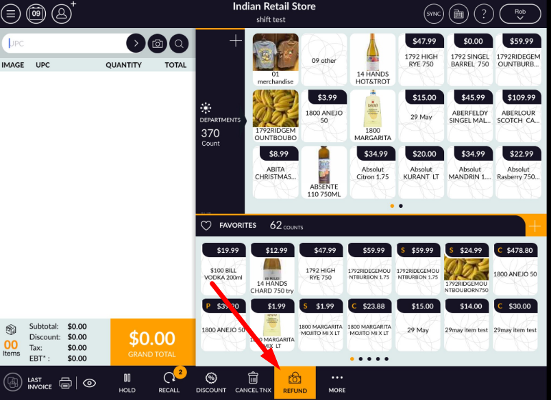 Ring up items. Item(S) will ring up with a negative amount.