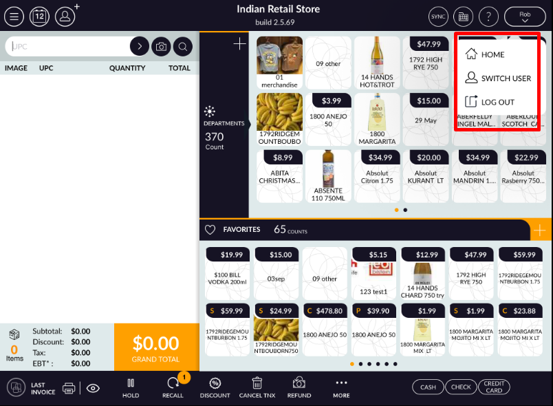 How to logout from the cash register.