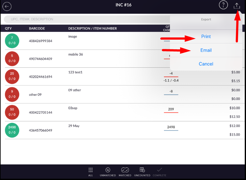 You can print and email history.