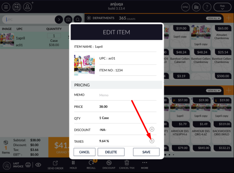 When click on cancel button then popup for memo would open. Select tax ...