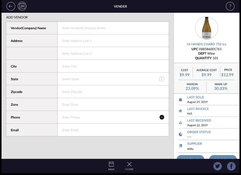 How to Create New Vendor and New Sales Representative?