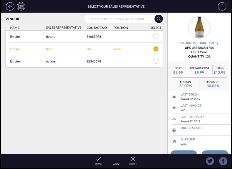 Click on Add button to create new representative from the bottom of the ...